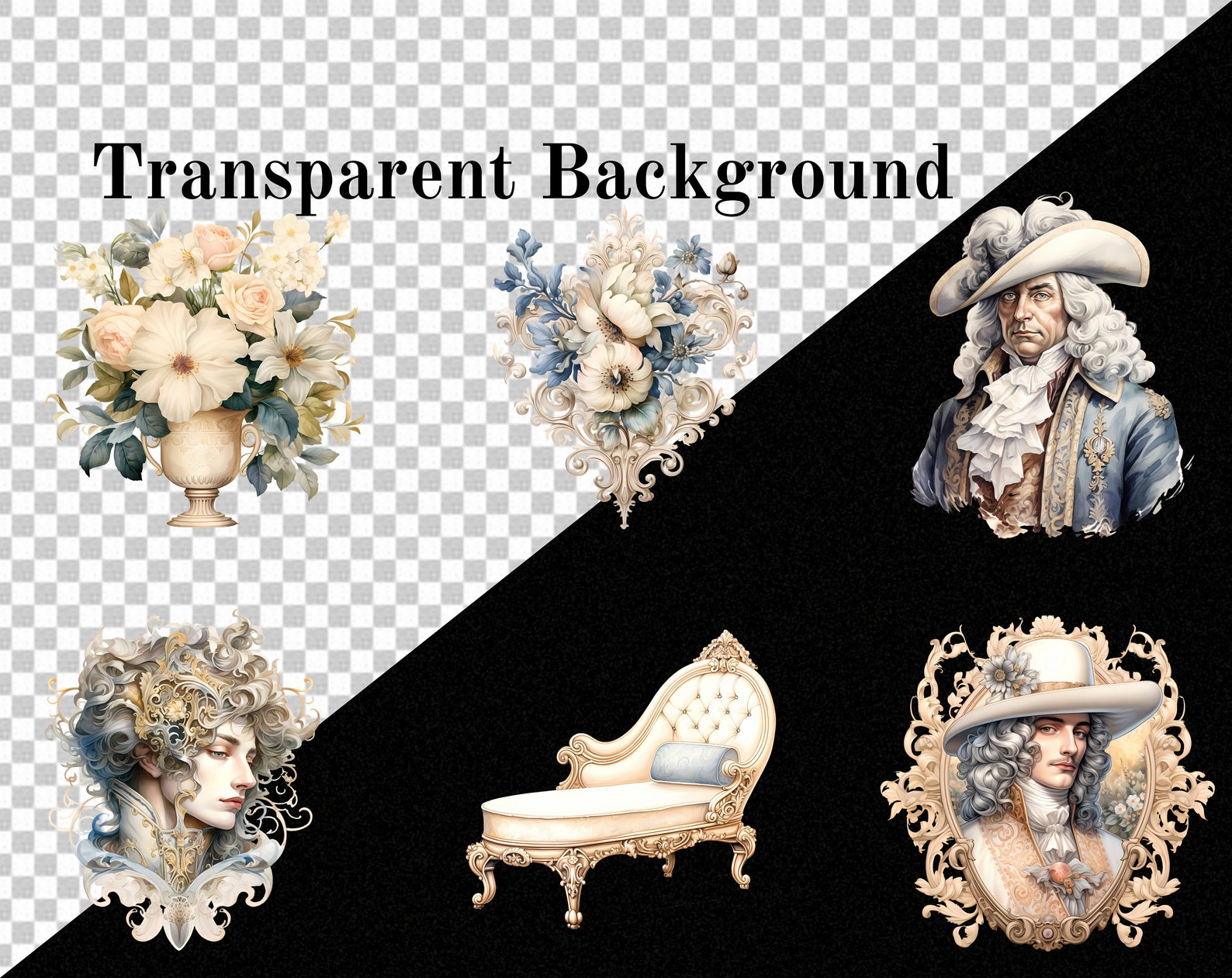95 PNG Ivory Baroque Rococo Watercolor Clipart: Baroque White Clipart ...