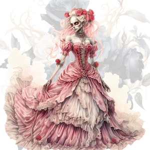 25 PNG Victorian Zombie Watercolor Clipart: Victorian Zombie Horror ...