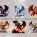 45 PNG Elemental Dragon Watercolor Clipart: Rainbow Color DND Dragon ...
