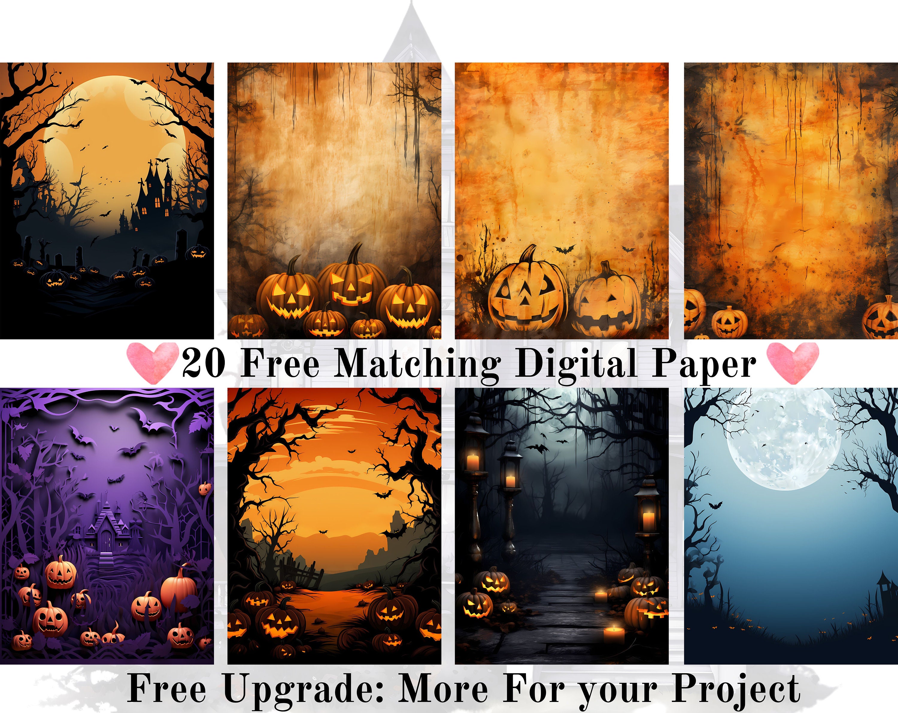 74 PNG Red Halloween Watercolor Clipart Bundle: Junk Journal Cute ...