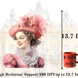 33 PNG Pink Baroque Lady Watercolor Clipart: Baroque Rococo Vintage ...