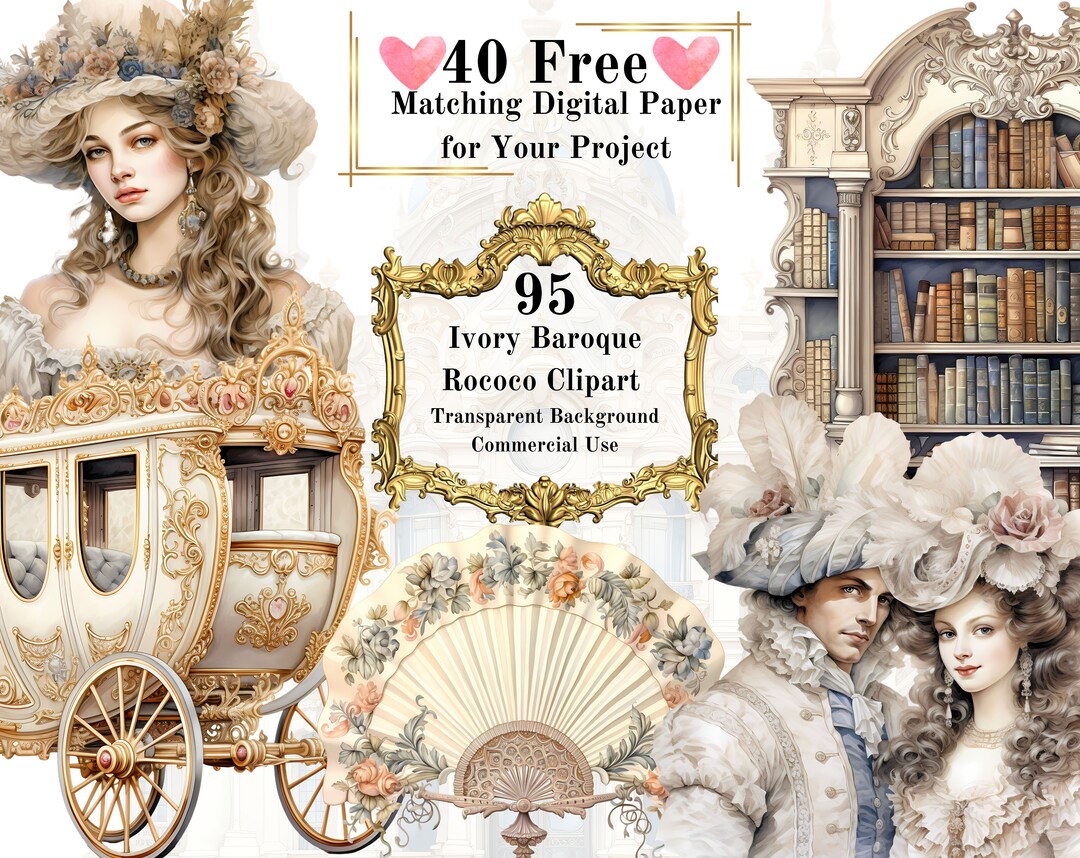 95 PNG Ivory Baroque Rococo Watercolor Clipart: Baroque White Clipart ...