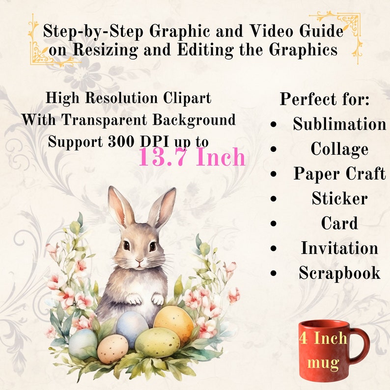 53 Easter Bunny Rabbit Watercolor Clipart: Digital Download Clipart ...
