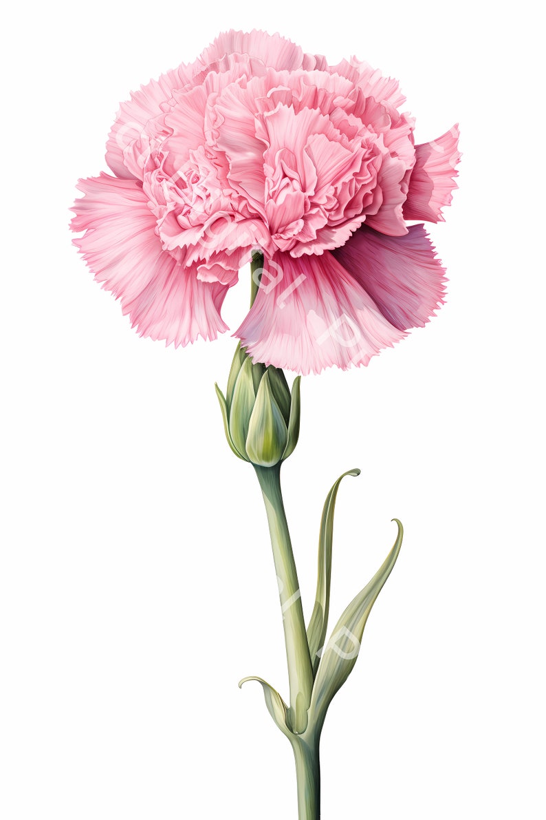 Pink Carnation Watercolor Clipart Bundle 17 High Quality JPG - Etsy