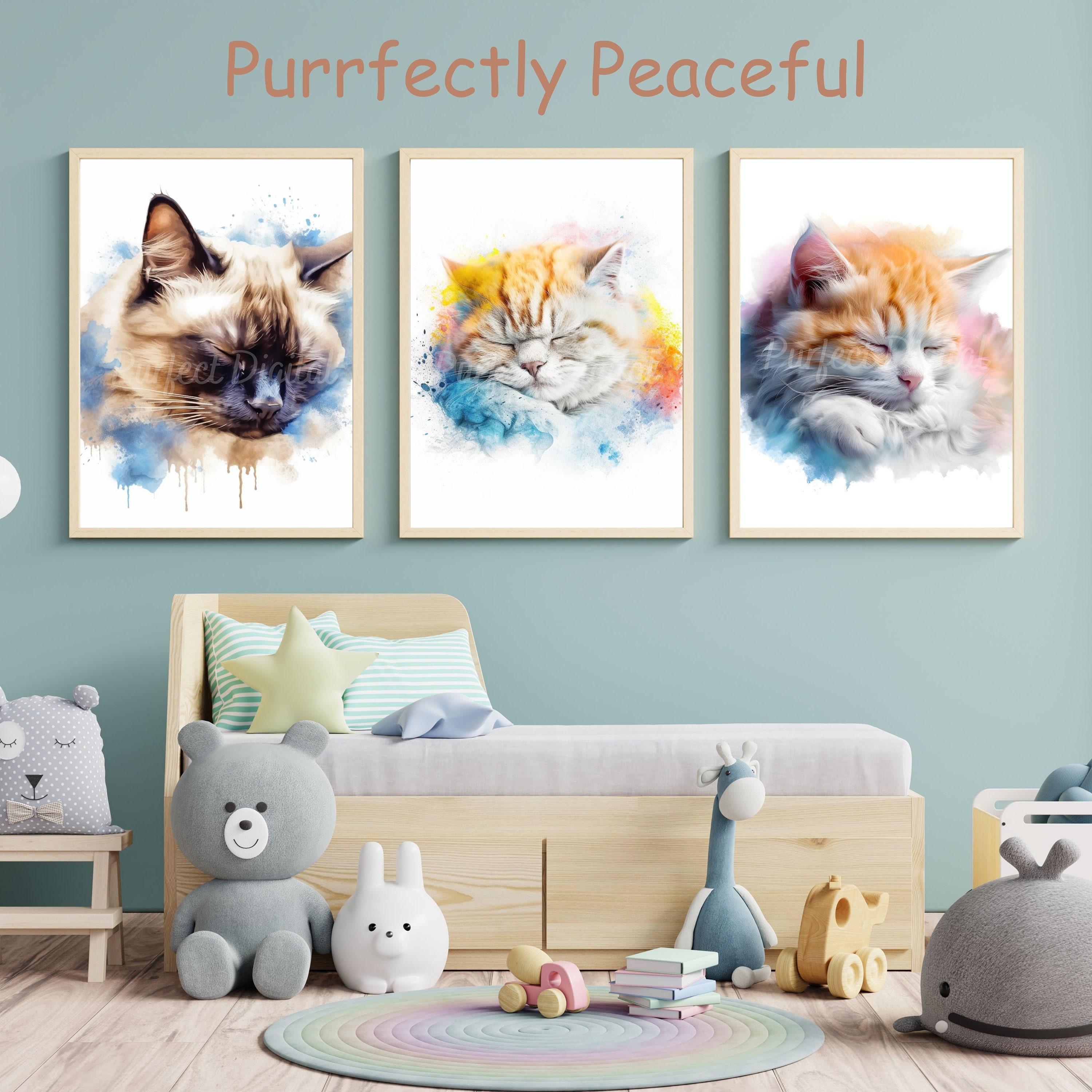 10 Sleepy Cat Watercolor Cat Clipart Watercolor Clipart - Etsy