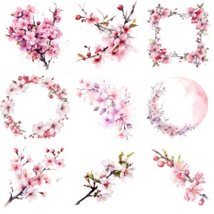 Cherry Blossom Watercolor Clipart Watercolor Clipart Digital Download ...