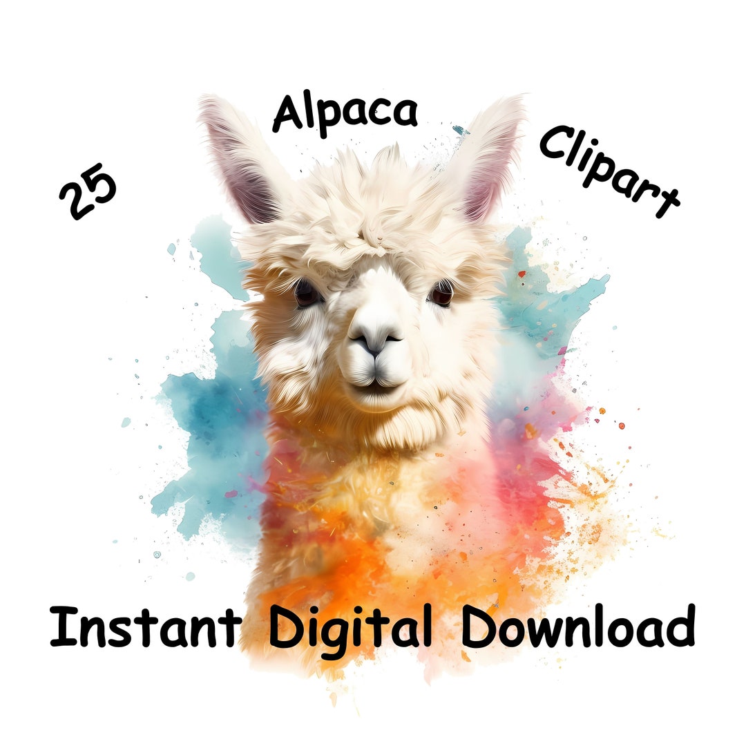 25 Alpaca Watercolor Clipart Alpaca Clipart Watercolor Clipart Bundle ...