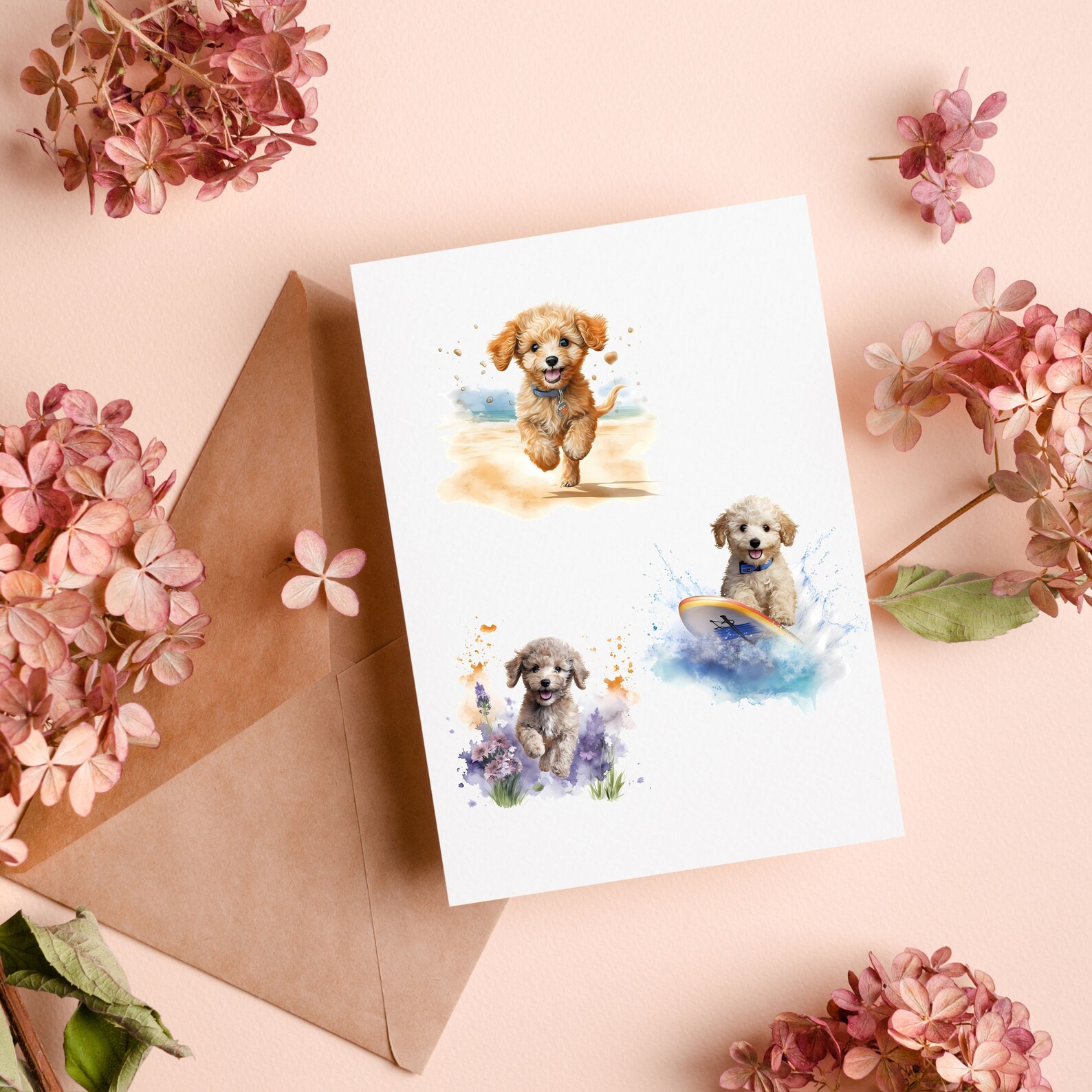 39 Poodle Puppy Watercolor Summer Adventure Time Watercolor Summer ...