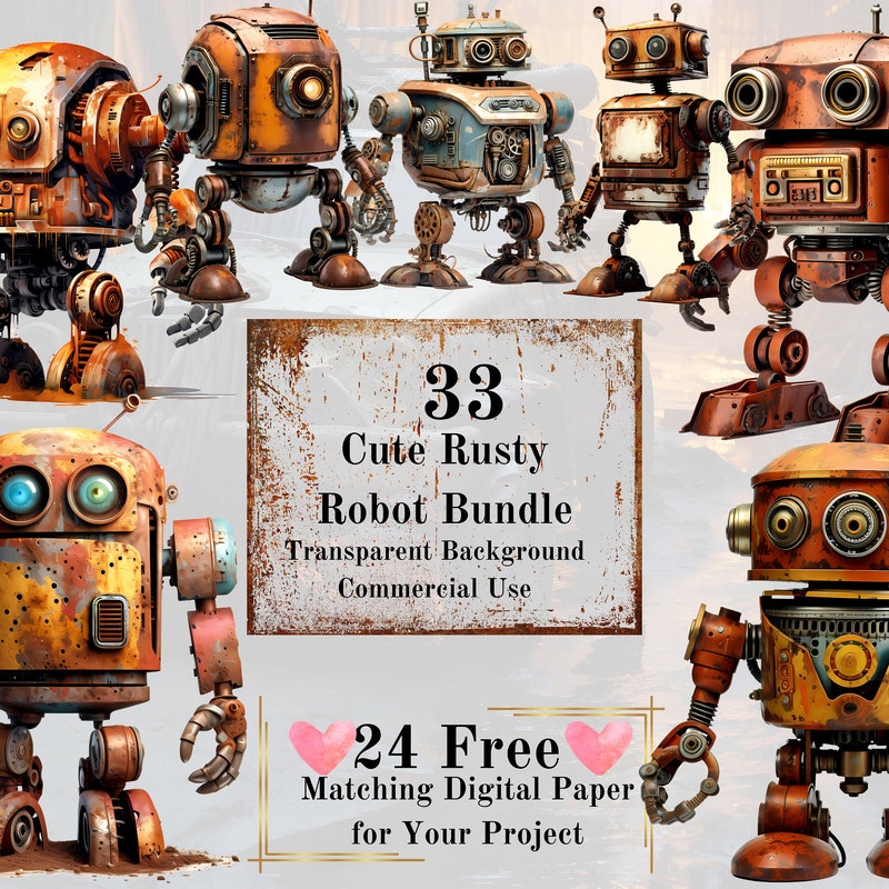 Robot Clipart - Etsy