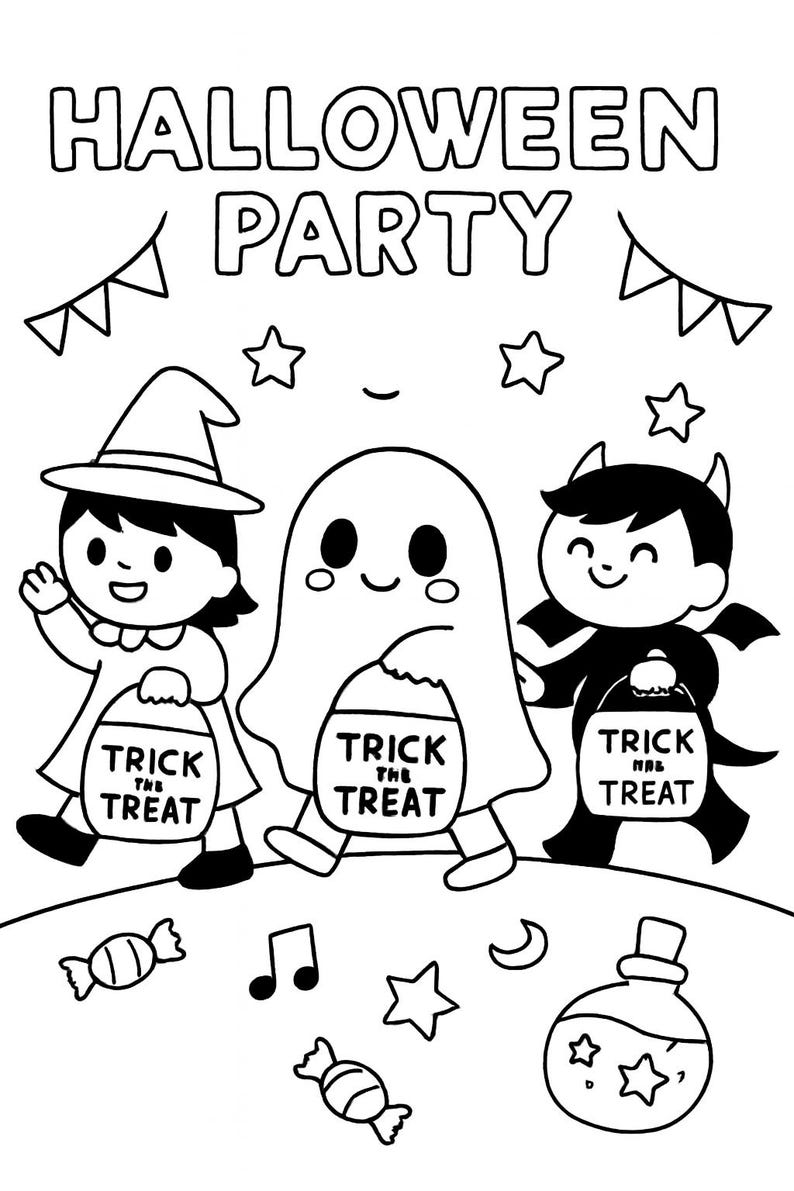 Halloween Coloring Pages for Kids – Printable Activity Set - Etsy