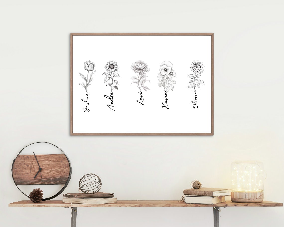 Birth Flower Coloring Birth Month Flowers Set Rose Birthflowers ...