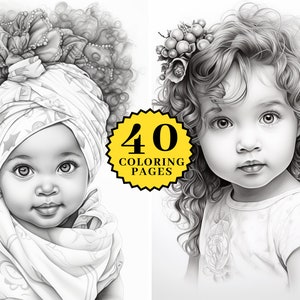 Baby Girl Coloring Book Pages for Kids & Adults, Floral Girl Coloring ...