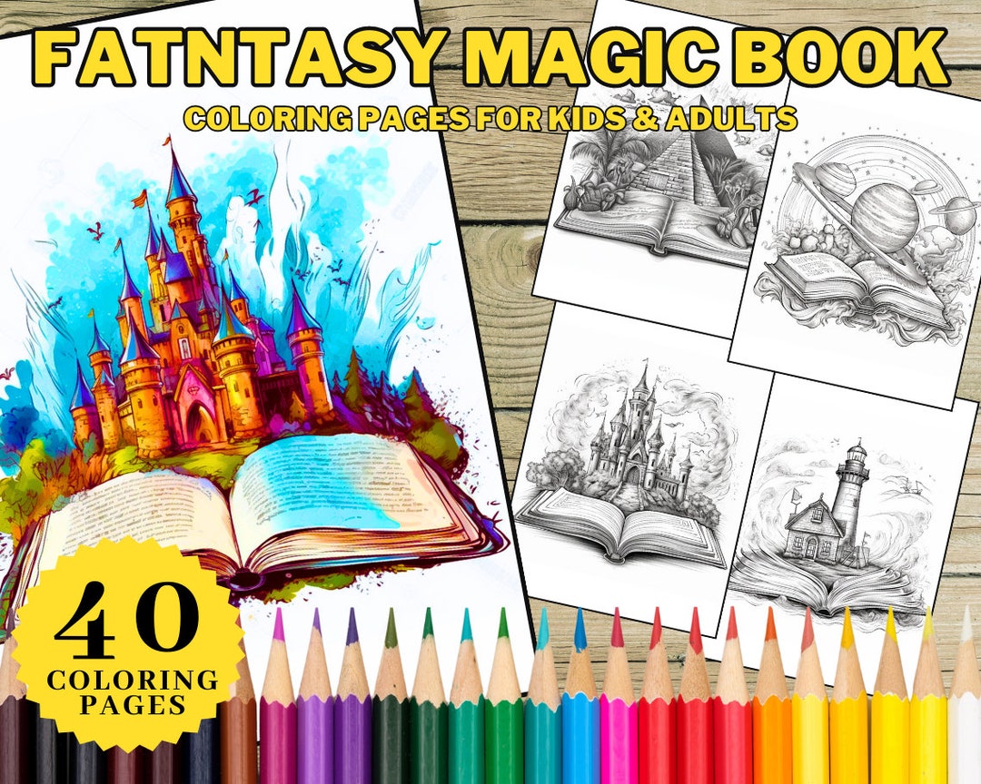 40 Magical Coloringbook, Coloring Page Book for Kids & Adult, Digital ...