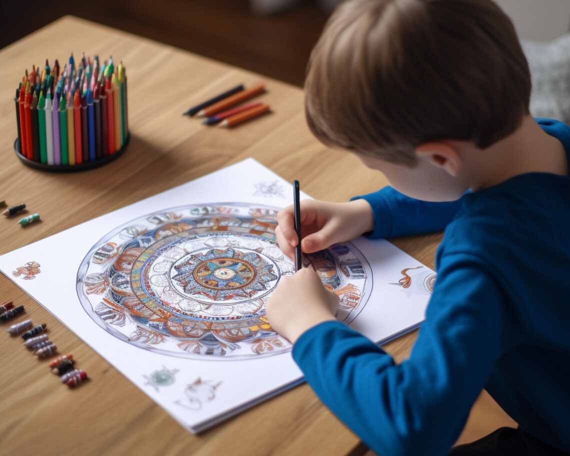 100 Colorful Mandala Digital Download Coloring Book Pages for Kids and ...