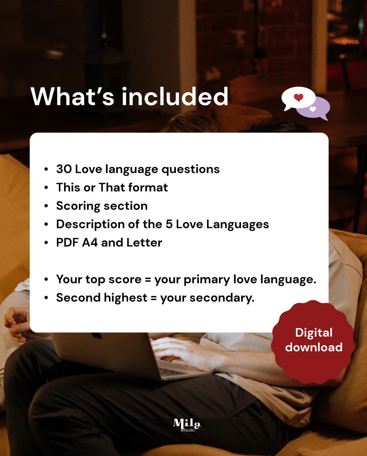 Couples Love Language Quiz: Relationship Test, Printable (PDF Download ...