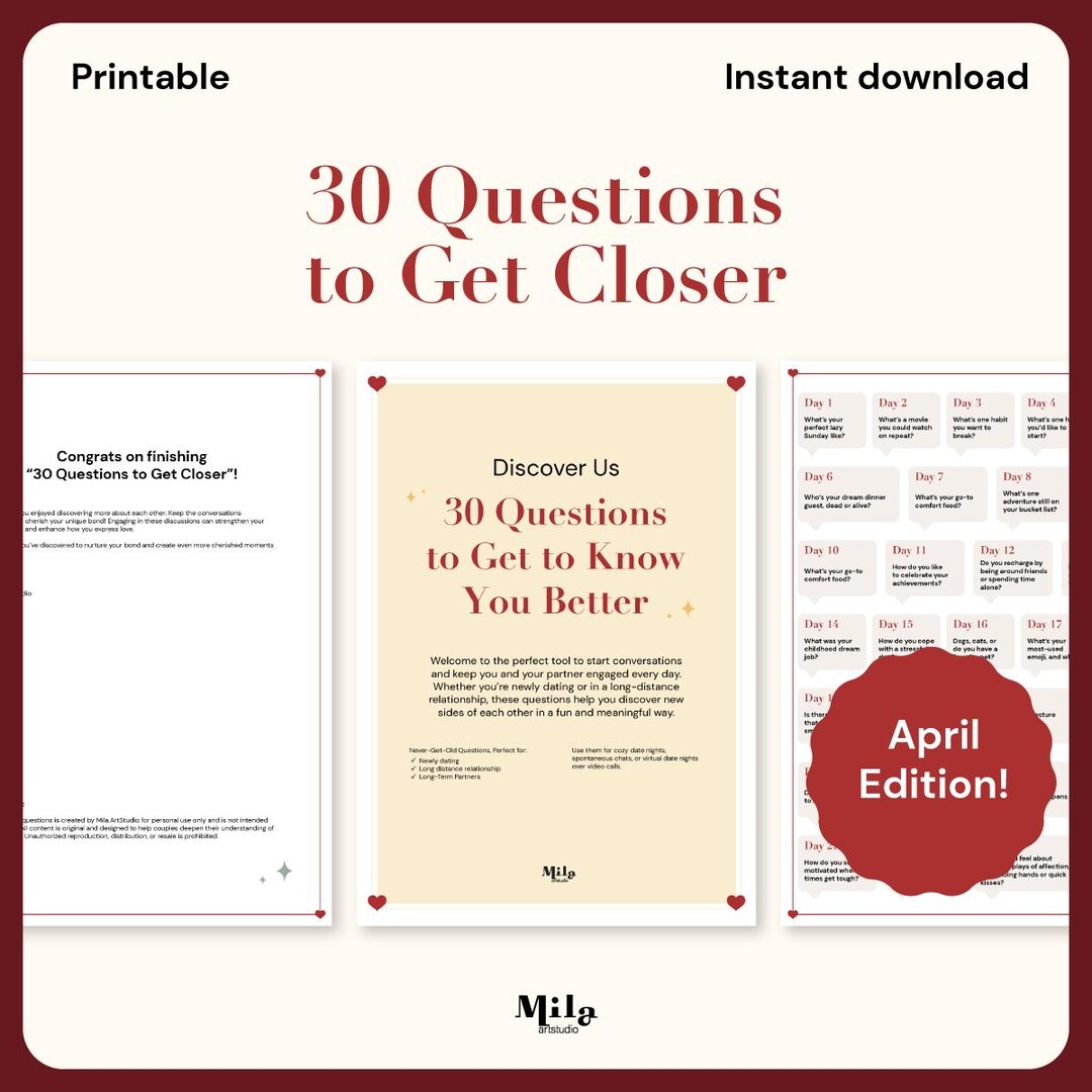 Couples Game: 30 Questions to Get to Know You Better - Relationship ...