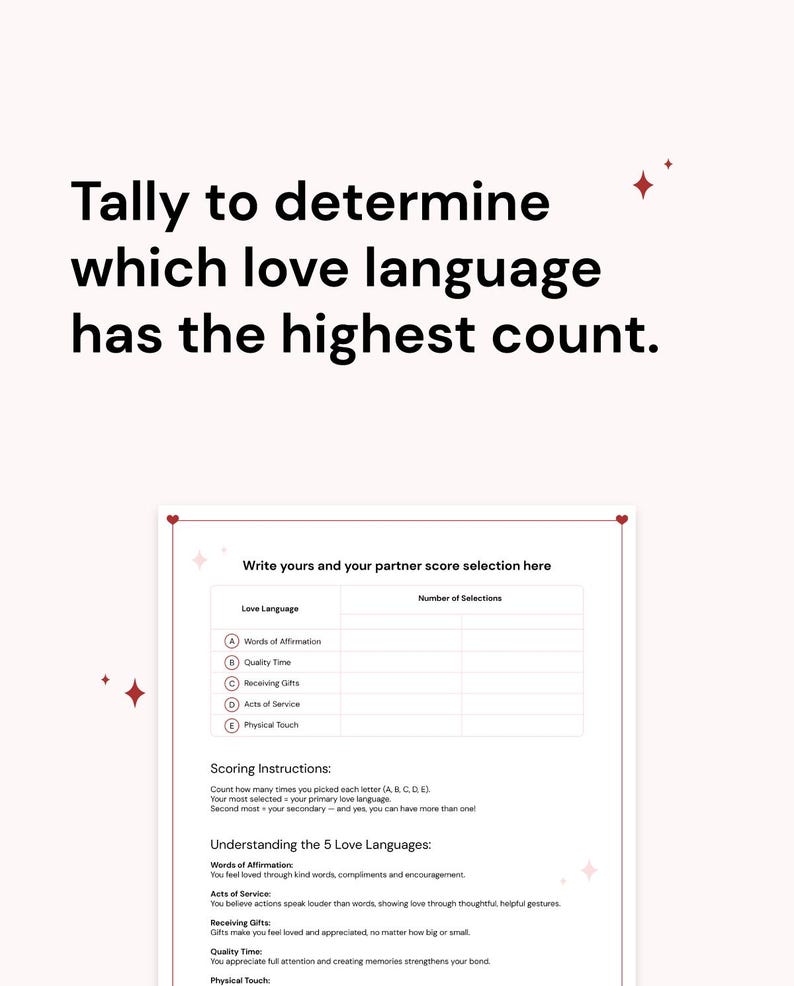 Couples Love Language Quiz: Relationship Test, Printable (PDF Download ...
