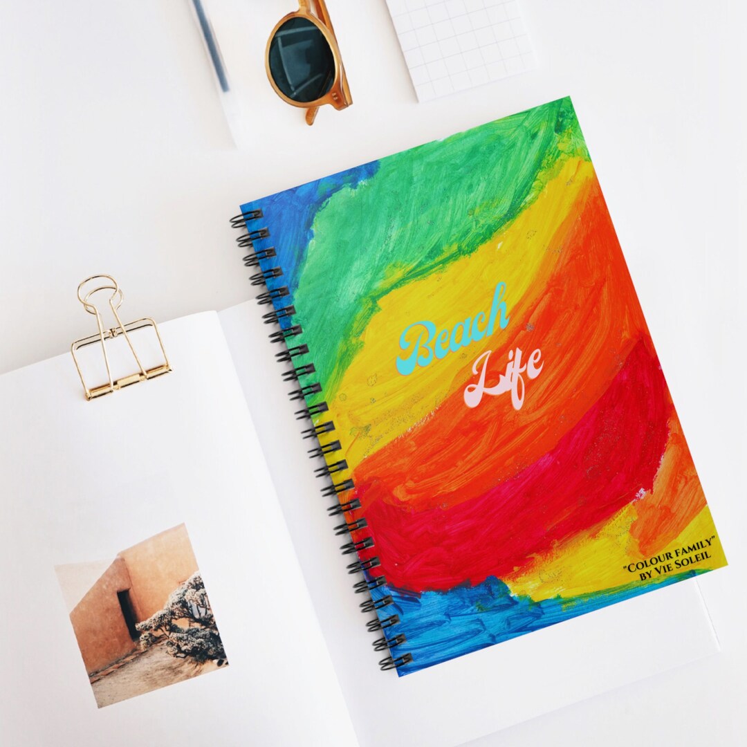 Spiral Notebook Beach Life, Notebook Beach, Notitieboek, Beach, Rainbow ...
