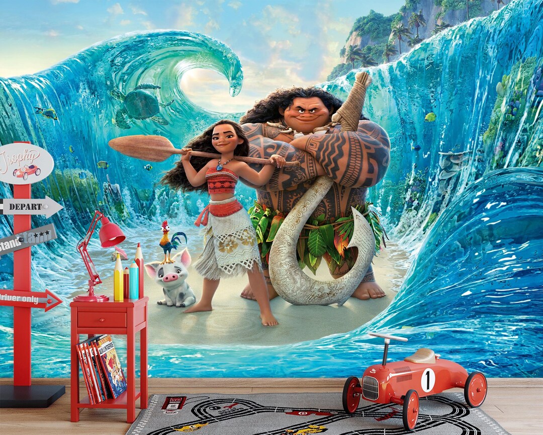 Moana Wall Mural Peel and Stick,moana Wallpaper Non-woven,moana Wall ...