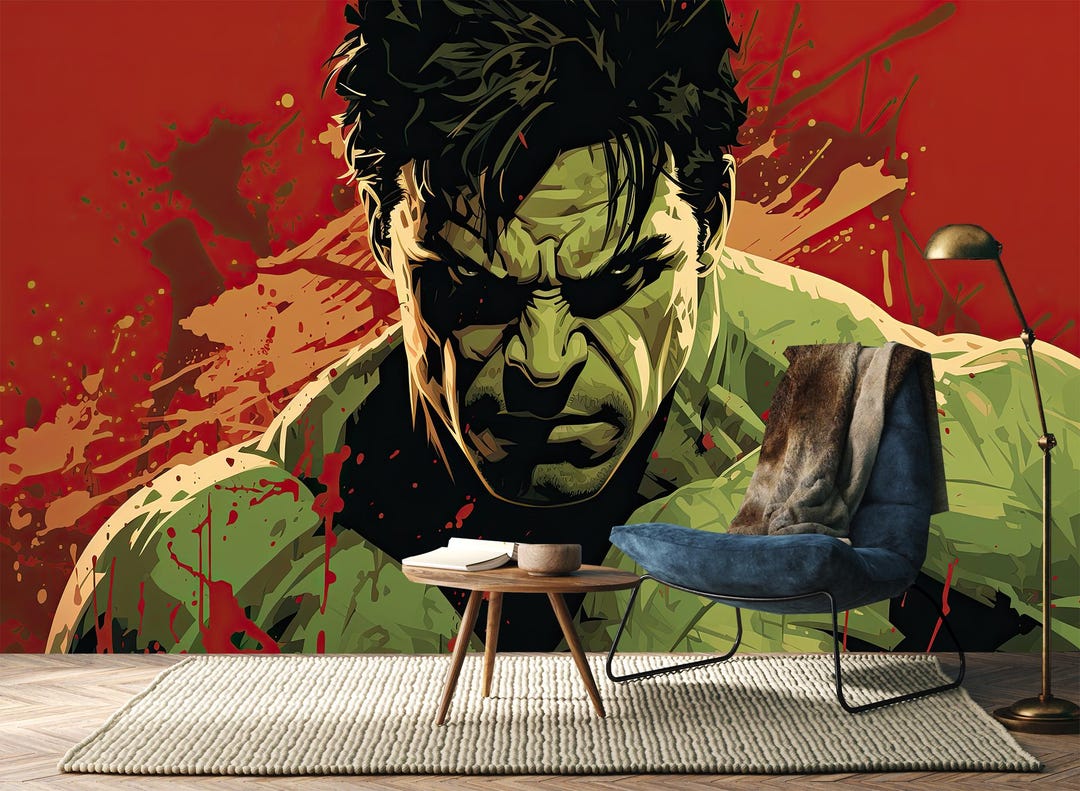 Green Hulk Wallpaper for Boy Kids Room,hulk Playroom Wallpaper,self ...