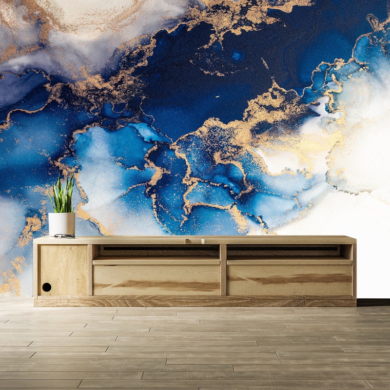 Blue Marble Wallpaper - Etsy
