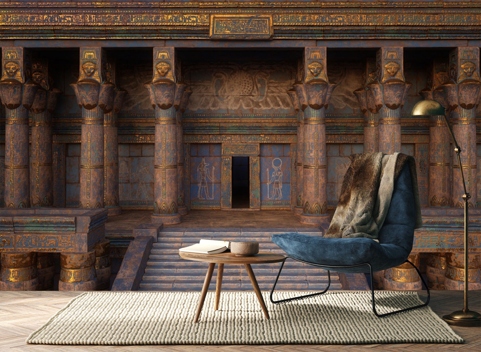 Ancient Egyptian Temple Wallpaper Peel and Stick, Ancient Temple Wall ...