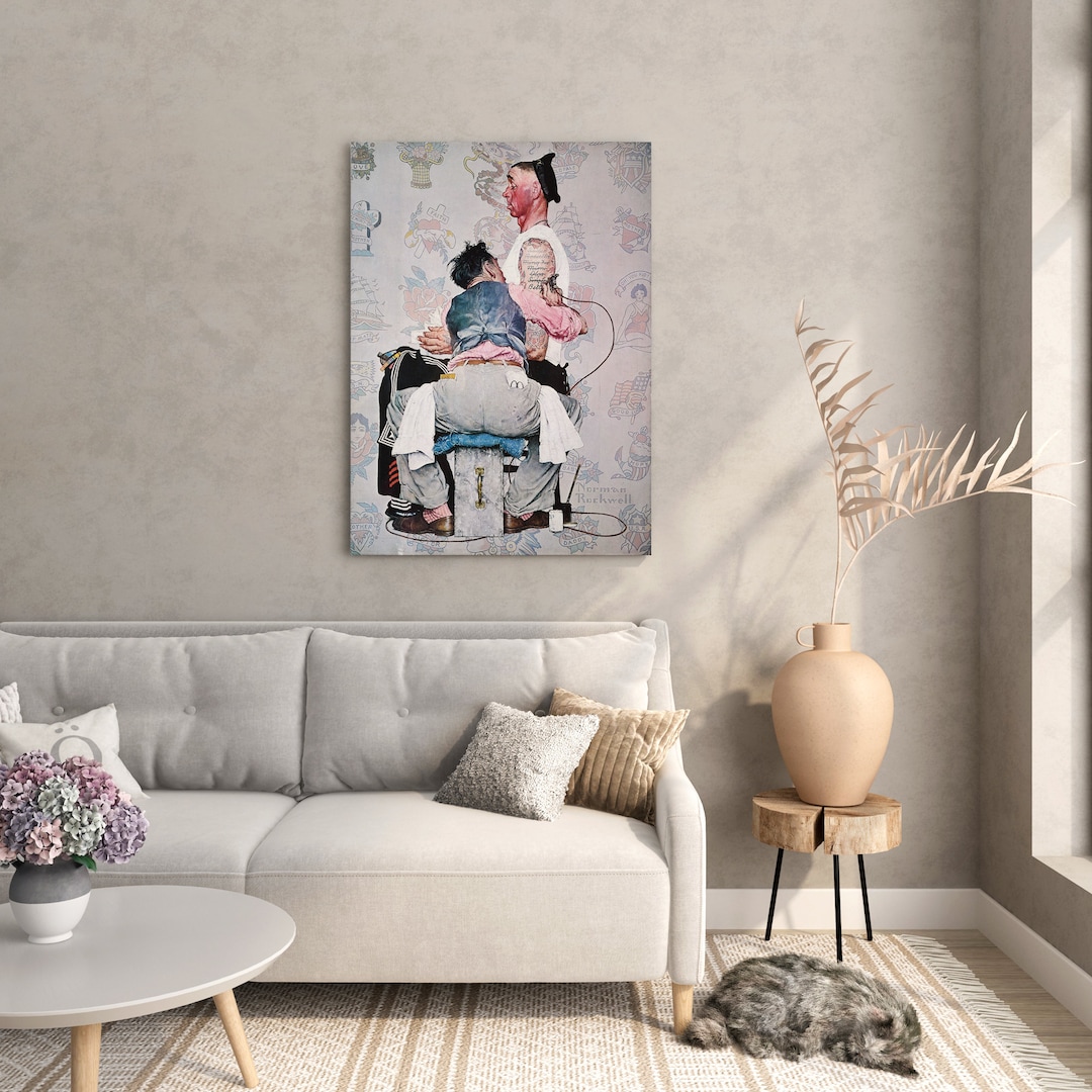 Norman Rockwell Tattoo Artist Poster,tattoo Artist Wall Art, Norman ...