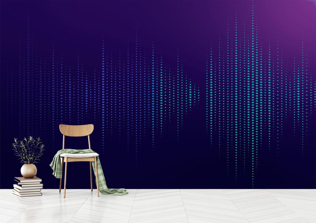 Music Vinyl Mural, Music Rhythm Wall Design, Retro Music Wall Decor ...