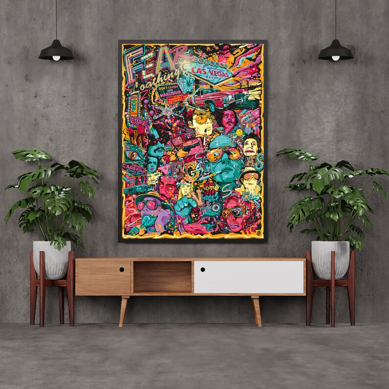 Fear and Loathing Art Print ,psychedelic Poster, Hunter S Thompson Art ...