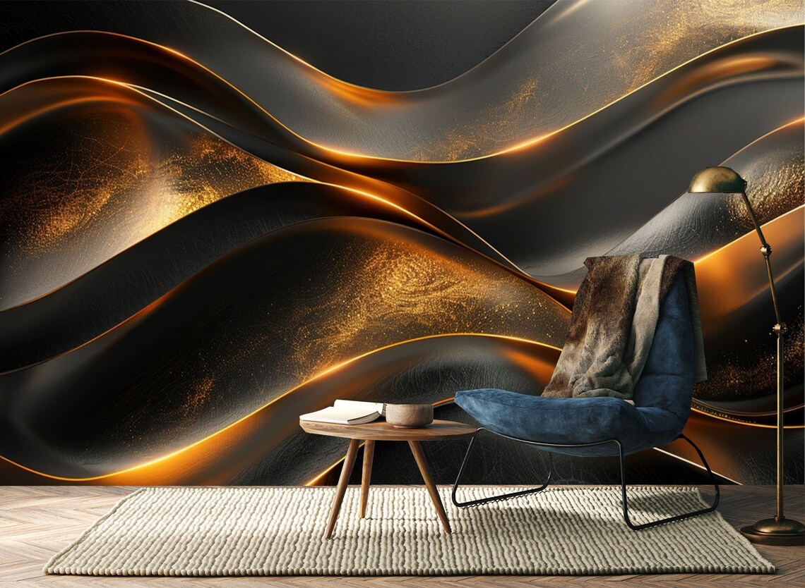 Geometric Wallpaper With Gold Powder Design,elegant Design,stylish ...