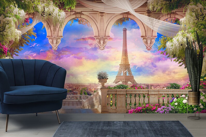 France Themed Removable Wallpaper Wall Art Peel and Stick - Etsy