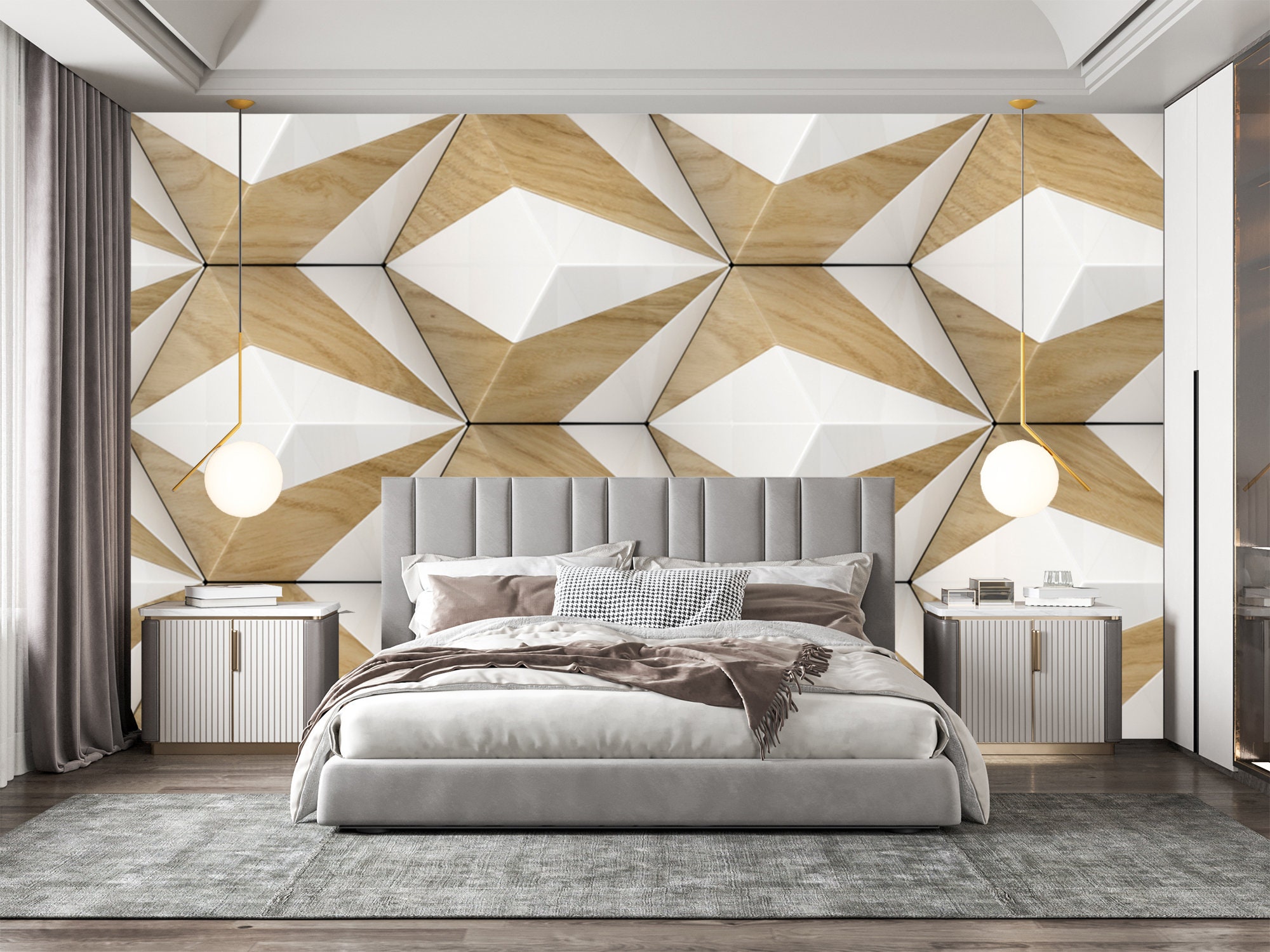 3D Wood Modern Wallpaper, Realistic Wood Mural, Peel and Stick Living ...