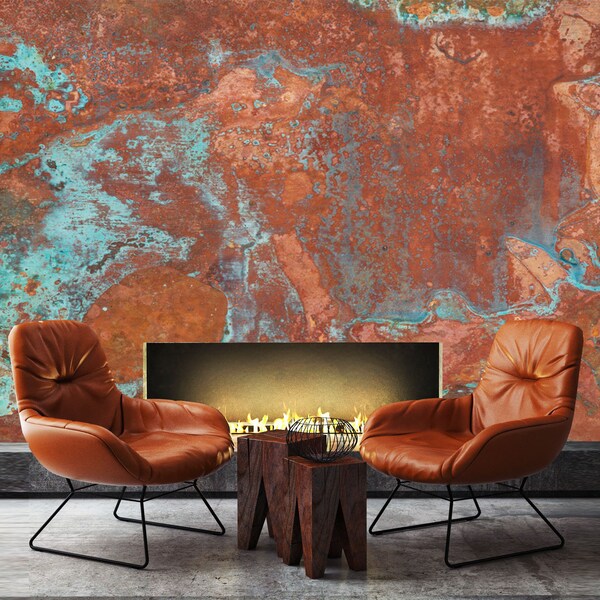 Copper Textured Wallpaper - Etsy