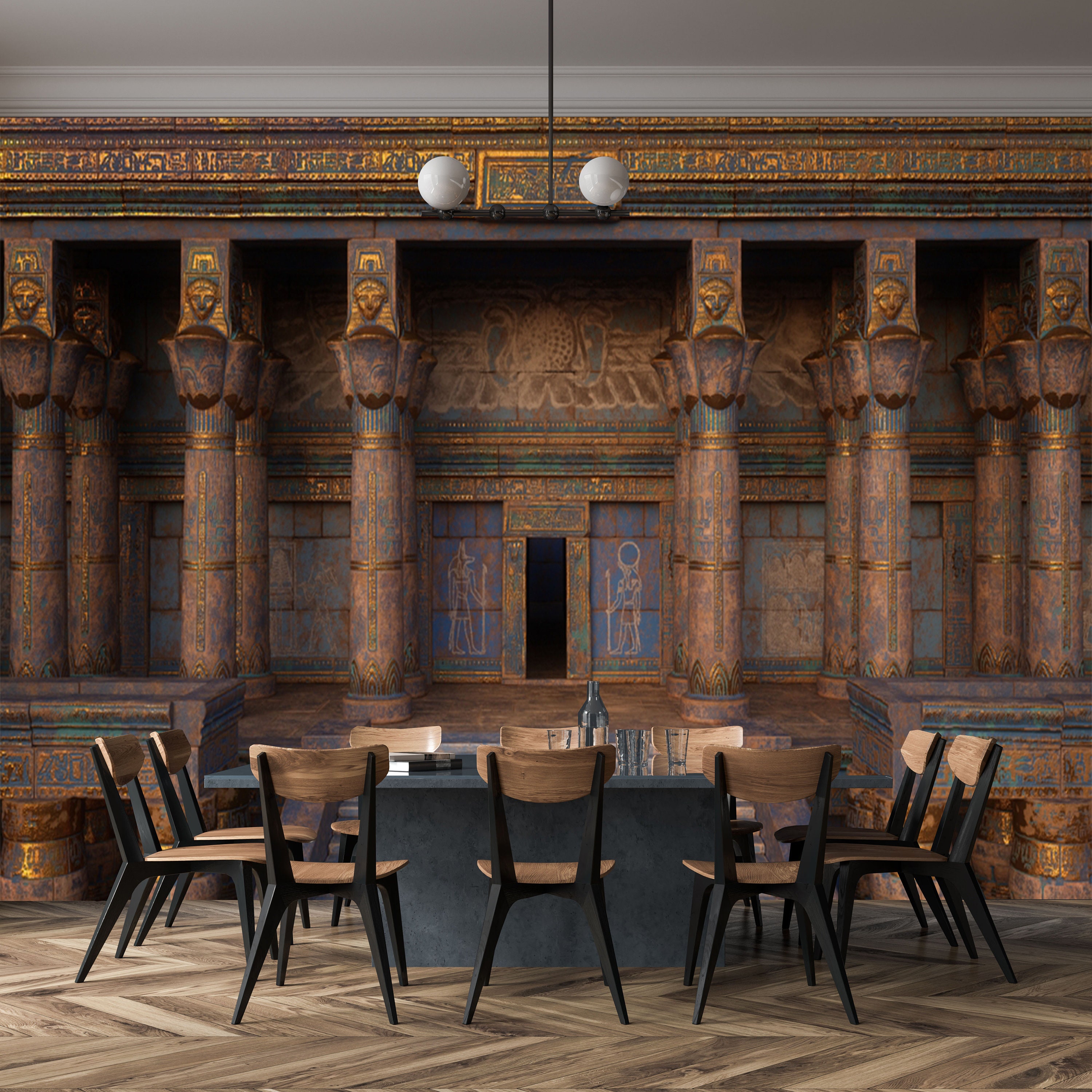 Ancient Egyptian Temple Wallpaper Peel and Stick, Ancient Temple Wall ...