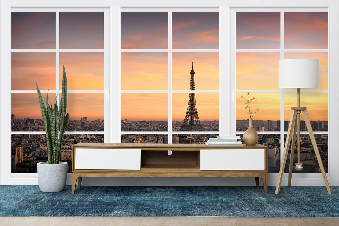 Fake Window Paris Design Wallpaper,france and Paris Window View Wall ...