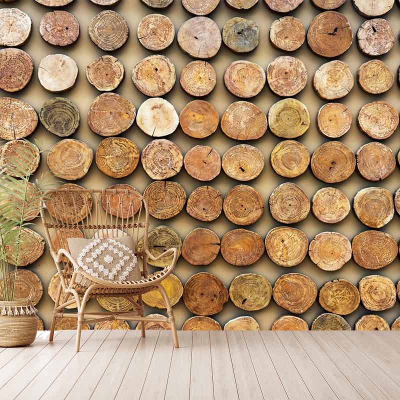 Logs Wallpaper - Etsy