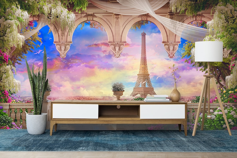 France Themed Removable Wallpaper Wall Art Peel and Stick - Etsy