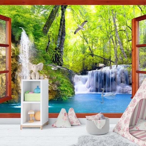 Fake Window Wallpaper - Etsy