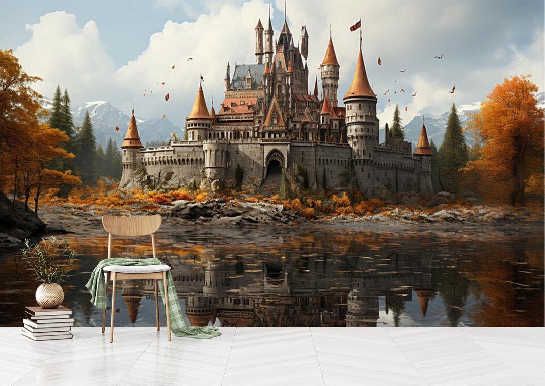 King Castle Wallpaper, Old Castle Wall Design, Fantasy World Wall Art ...