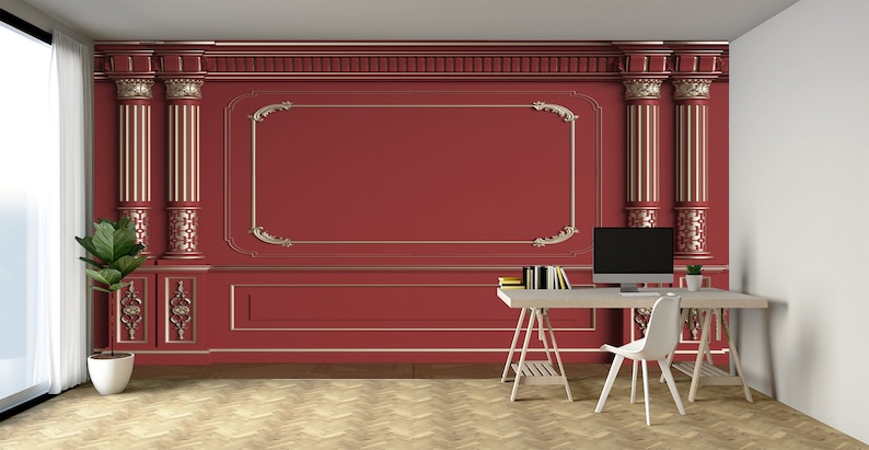 3D Look Column Wall Decor, Embossed Column Wallpaper, Three Different ...