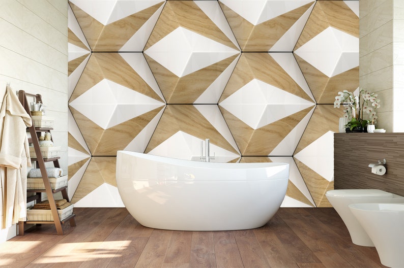 3D Wood Modern Wallpaper, Realistic Wood Mural, Peel and Stick Living ...