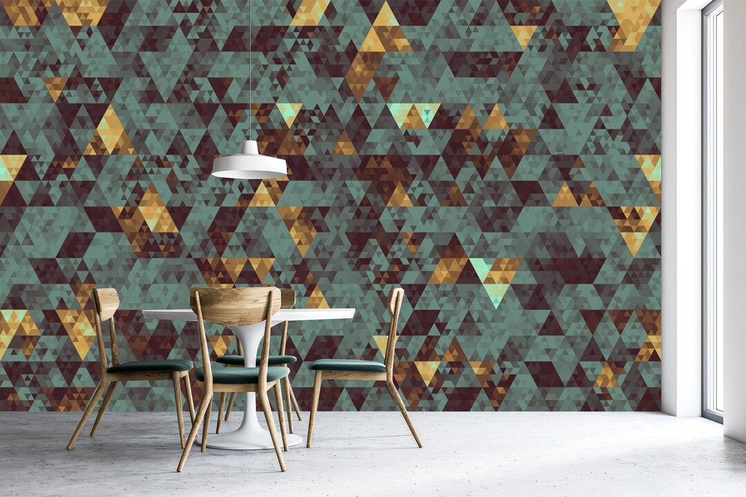 Mosaic Pattern Wallpaper, Colorful Tile Wall Design, Vintage Look Wall ...