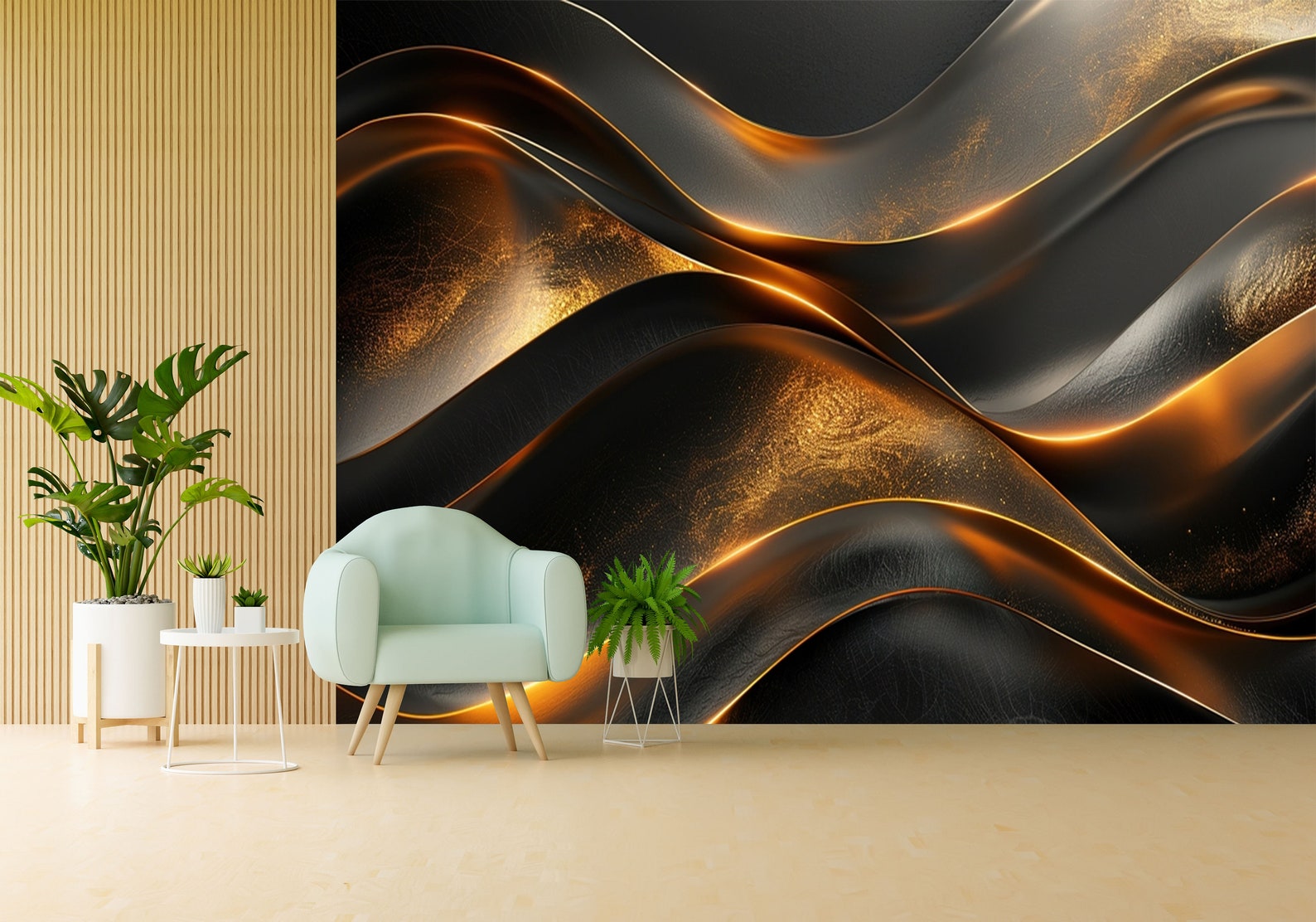 Geometric Wallpaper With Gold Powder Design,elegant Design,stylish ...