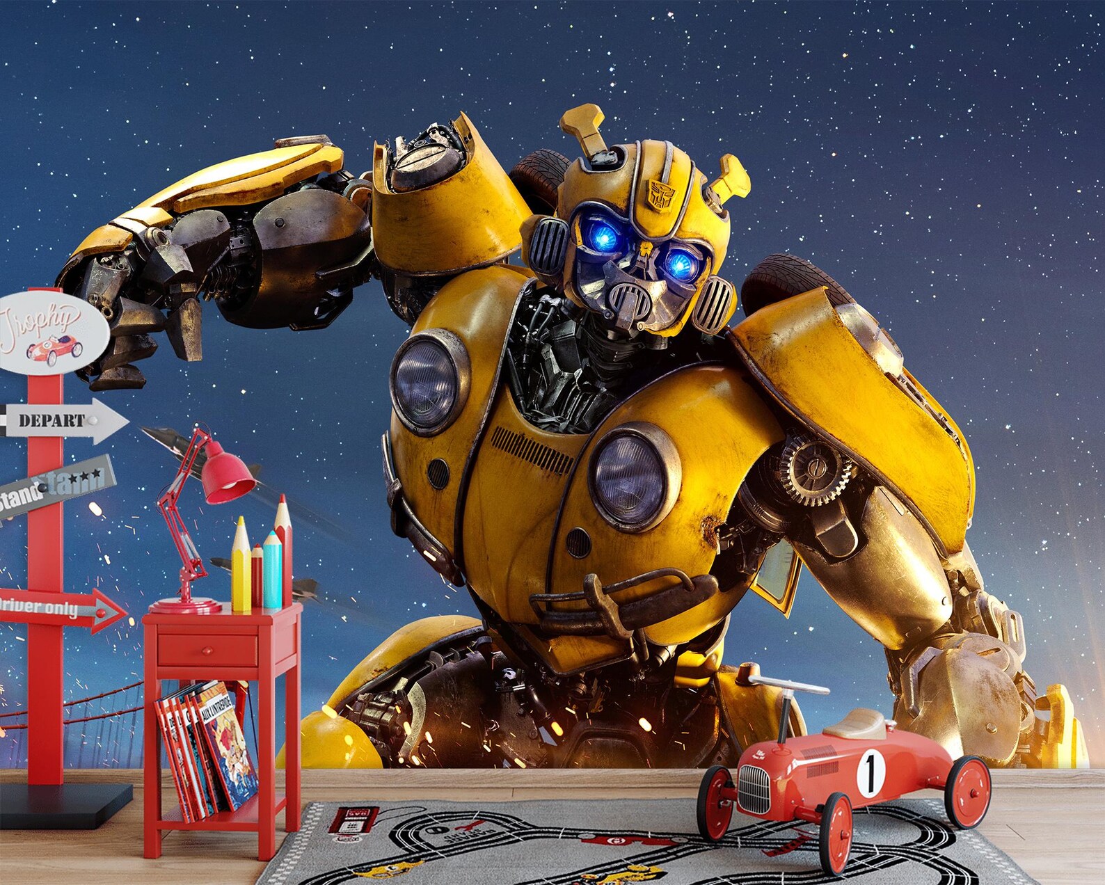 Transformers Wallpaper Peel and Stick,transformers Wall Decor,bumblebee ...