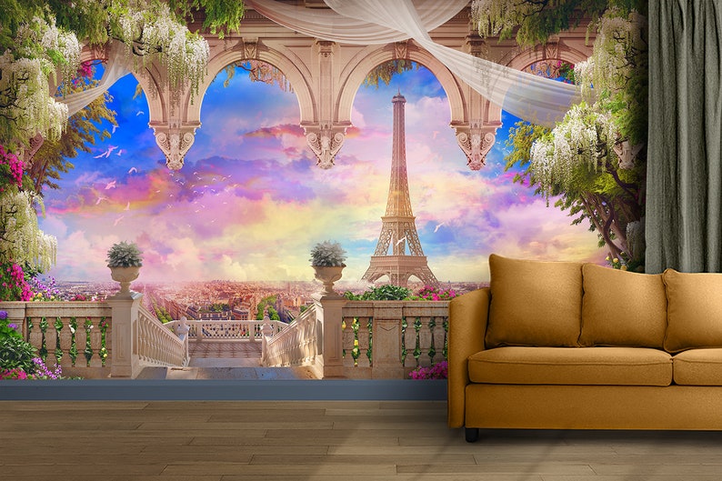 France Themed Removable Wallpaper Wall Art Peel and Stick - Etsy