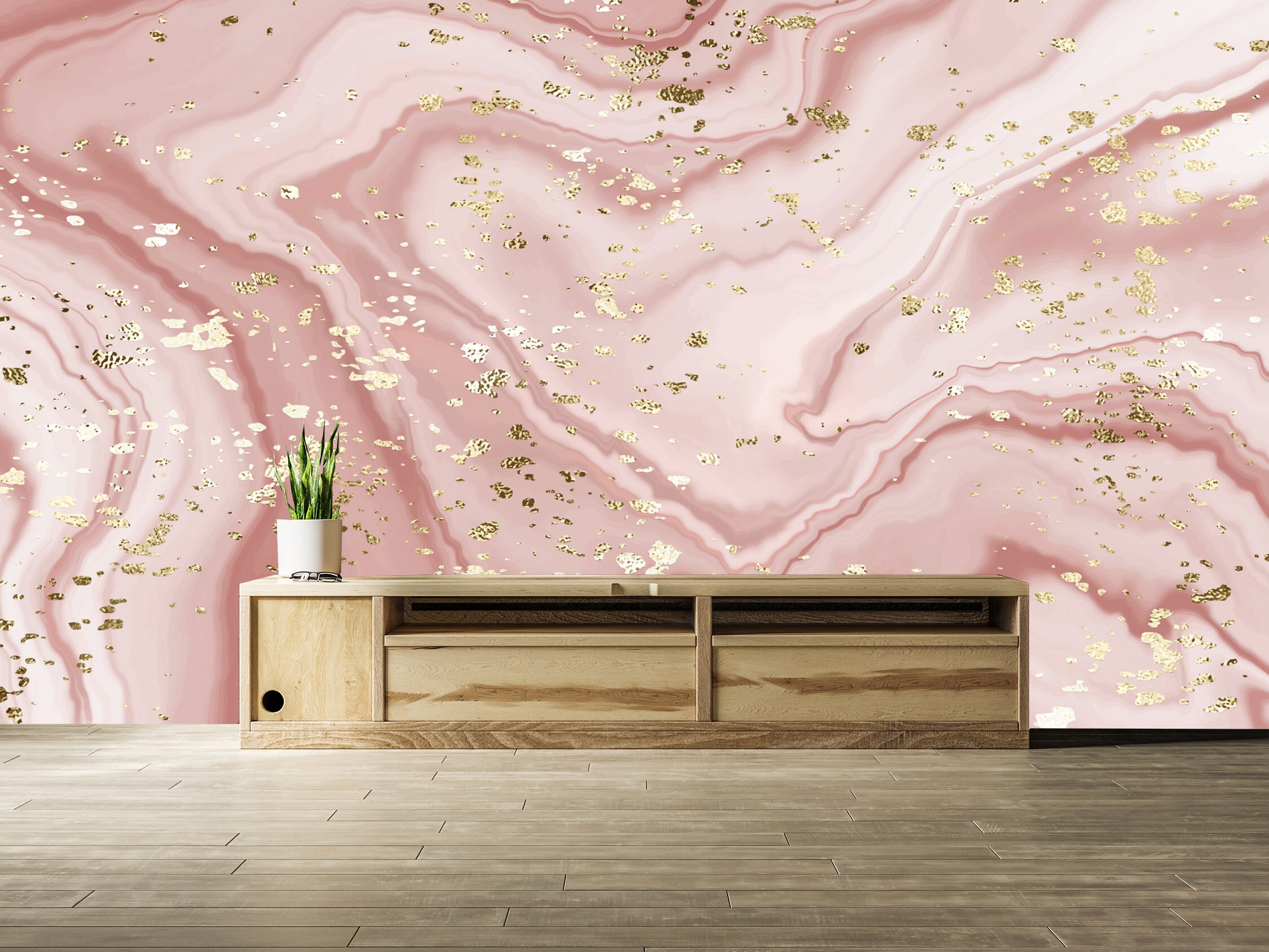 Pink Marble Peel and Stick Wallpaper, Pink Marble Wall Art Non-woven ...