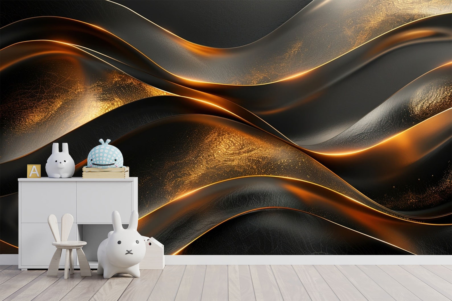 Geometric Wallpaper With Gold Powder Design,elegant Design,stylish ...