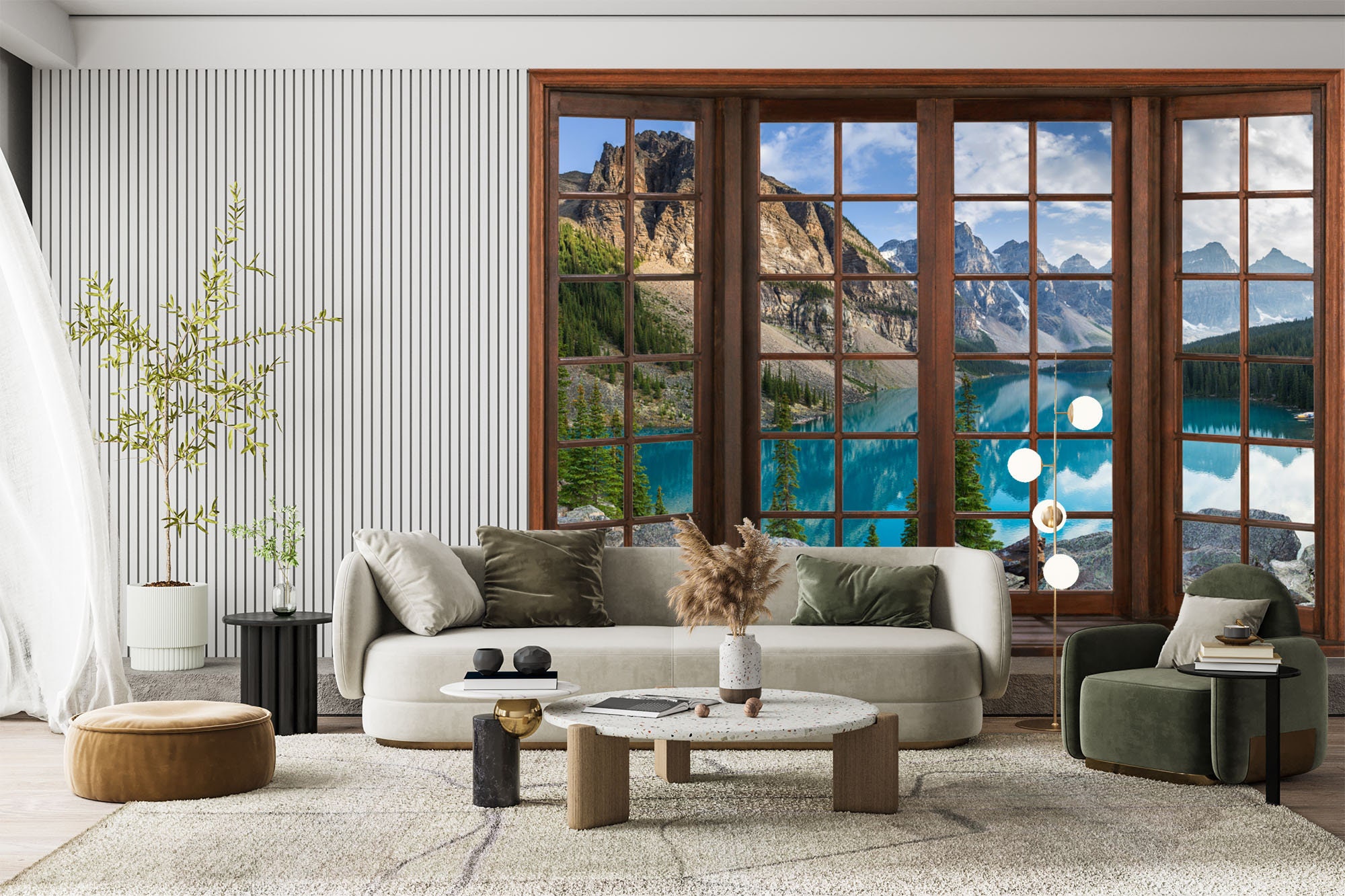 Nature View Fake Window Wallpaper,fake Window View Landscape Wall Decor ...