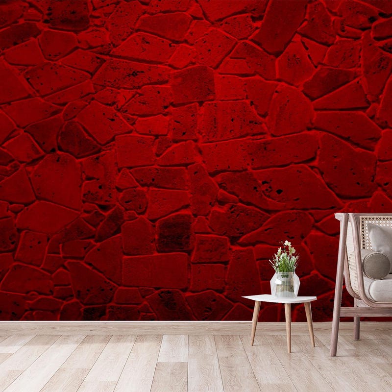 Red Wallpaper - Etsy