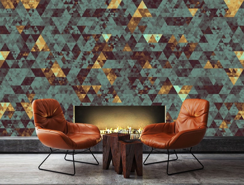 Mosaic Pattern Wallpaper, Colorful Tile Wall Design, Vintage Look Wall ...